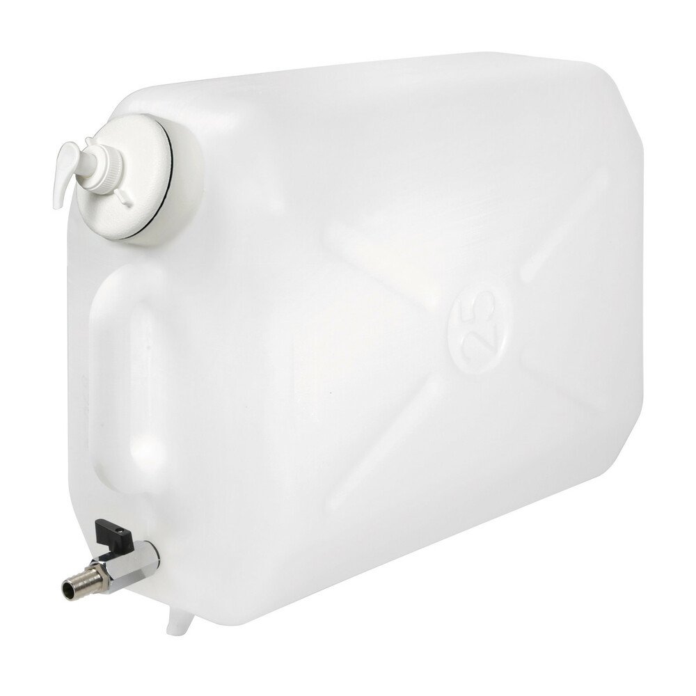 Plastic water jerry can with metal tap and soap-dispenser - 25 L, 26,90